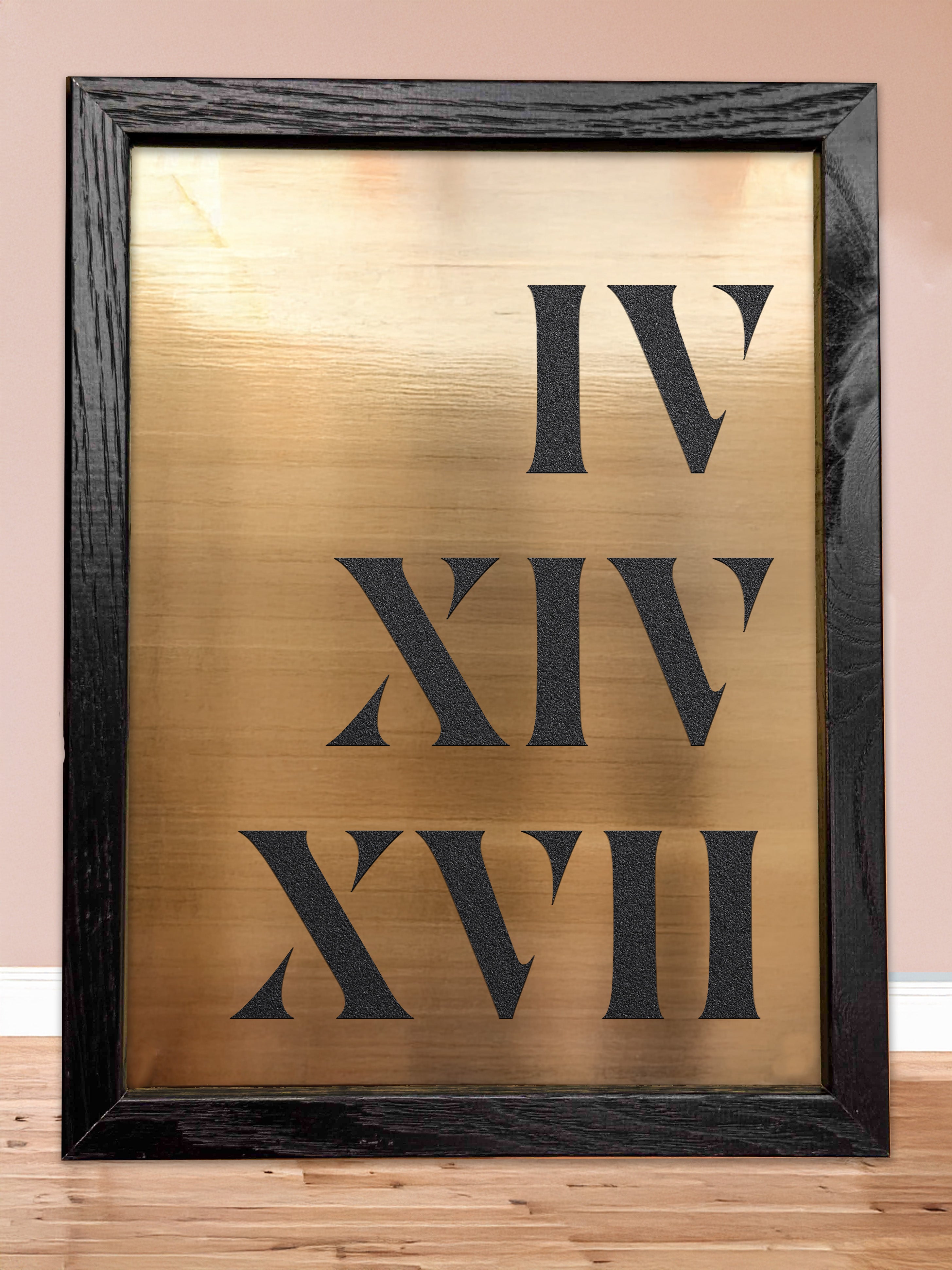 Roman Numerals Wedding Date on Bronze – Paper Anniversary® by Anna V.