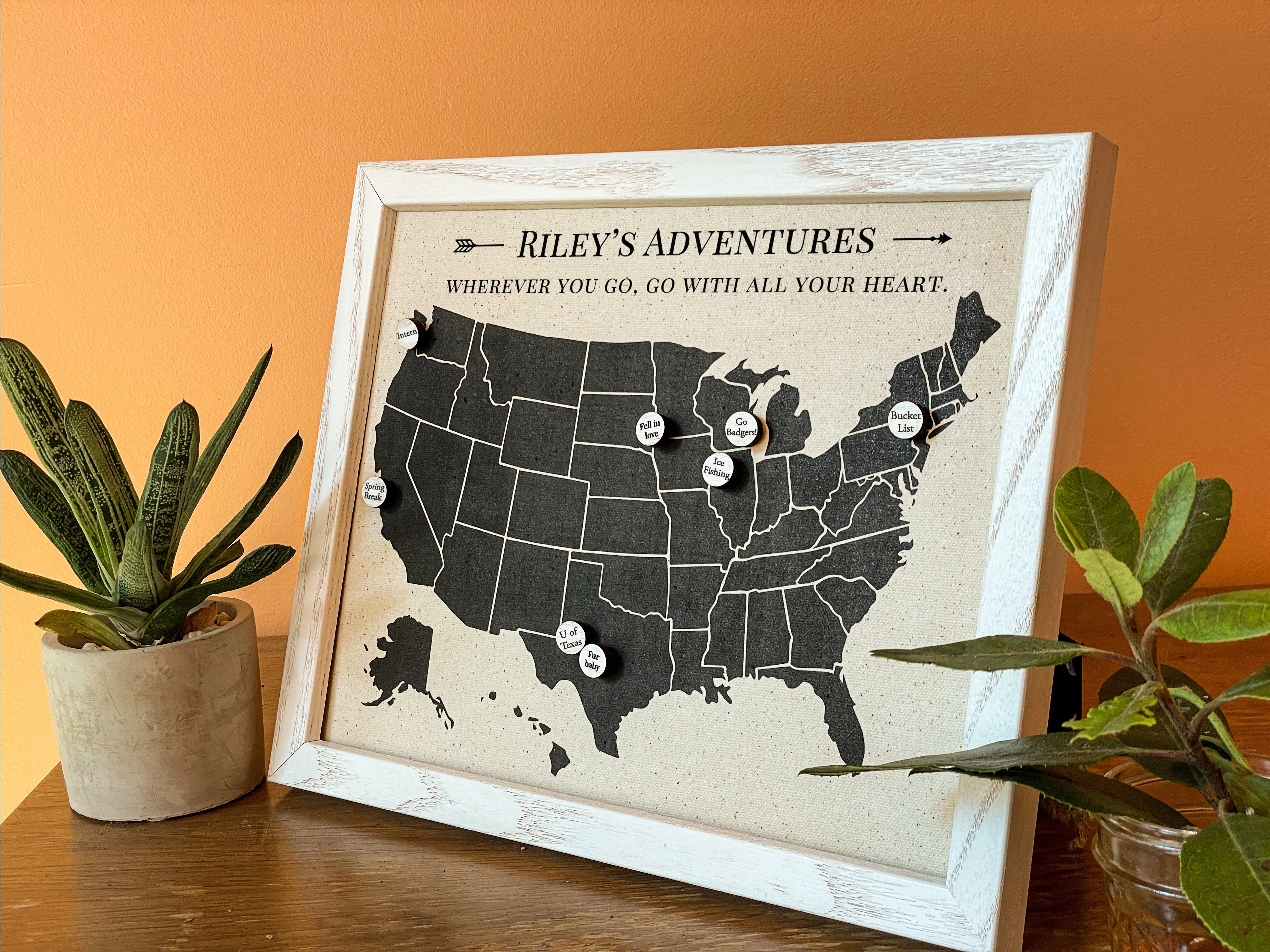 Graduation Map with Personalized Milestone Pins – Paper Anniversary® by ...